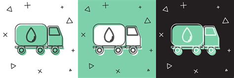 白と緑黒の背景に分離された水の配達トラックのアイコンを設定しますベクトルの図 アイコンのベクターアート素材や画像を多数ご用意 アイコン