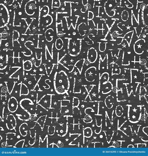 Chalkboard Alphabet Font Hand Drawn Uppercase And Lowercase Letters