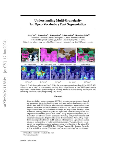 pdf understanding multi granularity for open vocabulary part segmentation