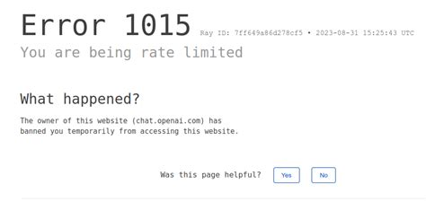 error 1015 rate being limited openai is limiting in order to