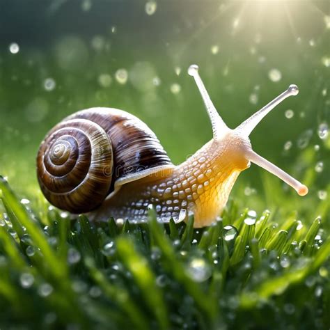 Textured Shell A Close Up Of A Snail In Its Element Stock Illustration