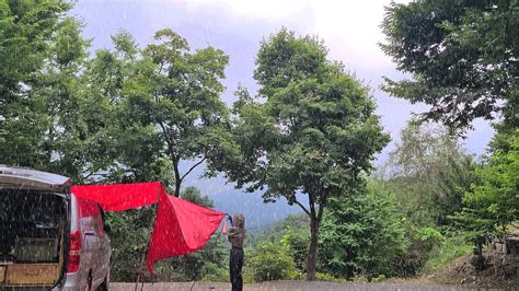 비 오고 안개 낀 산에서 혼자 보내는 하루｜수채화로 그리는 풍경｜솔로캠핑｜오리고기 혼술｜포천 유식물원캠핑장 Youtube