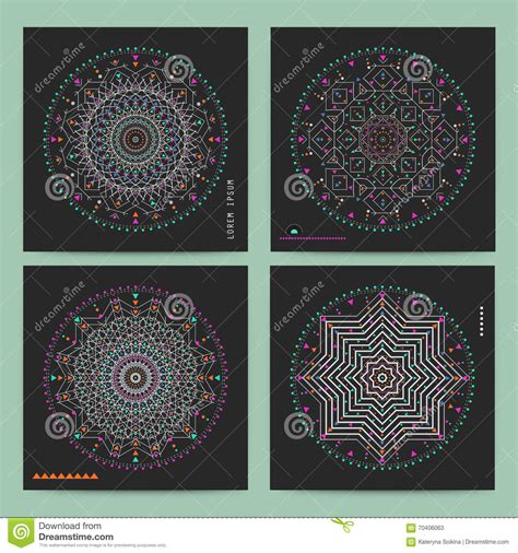 Trendy Hipster Colored Circle Bright Philosophical Symbol Stock Vector