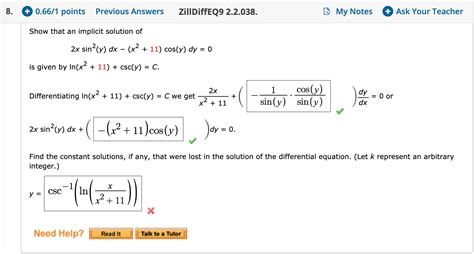Solved 7 1 Points Zilldiffeq9 2 2 028 My Notes Ask