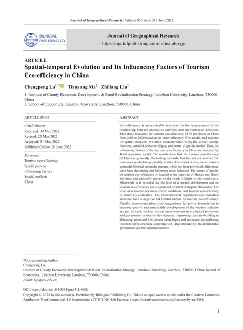 Pdf Spatial Temporal Evolution And Its Influencing Factors Of Tourism