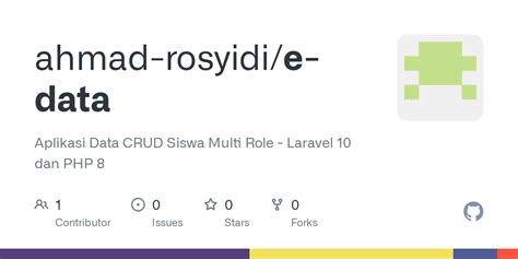 GitHub Ahmad Rosyidi E Data Aplikasi Data CRUD Siswa Multi Role