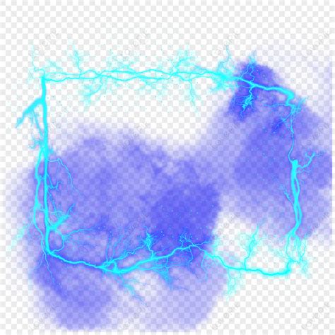 파란색 추상 사각형 투명 번개 일러스트 조명 효과 테두리직사각형현실적 Png 일러스트 무료 다운로드 Lovepik