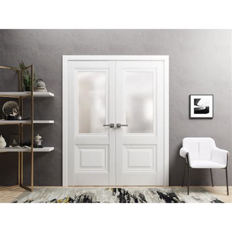 Sartodoors Lucia Frosted Glass Paneled Wood French White Doors Wayfair