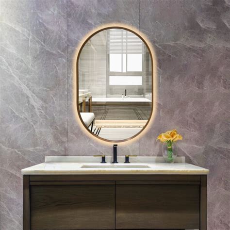 Oval Shape Wall Mounted Led Makeup Mirror Wholesale Led Bathroom
