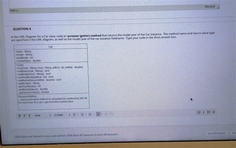 Solved Words0 Path P Question 4 In The Uml Diagram For A