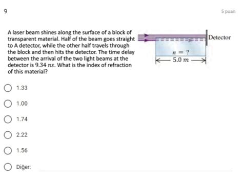 Solved A Laser Beam Shines Along The Surface Of A Block Of