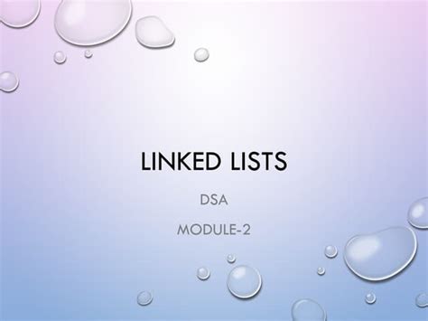 linked list with operations and algorithms ppt