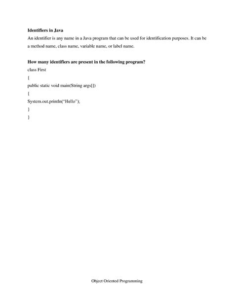 4 prog fundamentals 1 summary operating systems identifiers in java