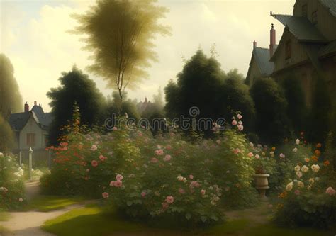 Garden Generative Ai Illustration Stock Illustration Illustration Of