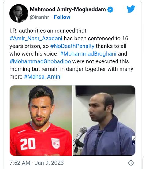 Iranian Footballer Amir Nasr Azadani To Face 16 Years Jail Term