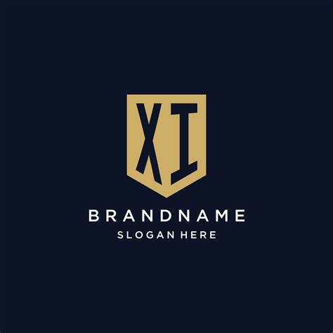 XI Monogram Initials Logo Design With Shield Icon 15442752 Vector Art