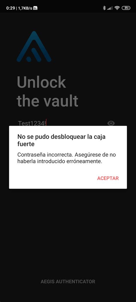 Password Error When Unlocking Vault By Password · Issue 479