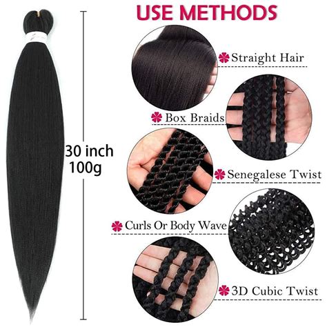 Buy Wigenius Pre Stretched Braiding Hair For Coi Leray Braids 1b 30