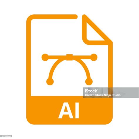 Illustrator 파일 아이콘입니다 벡터 파일 형식으로 저장할 수 있습니다 Ai 파일 확장자 Modern Flat Design 로고에 대한 스톡 벡터 아트 및 기타