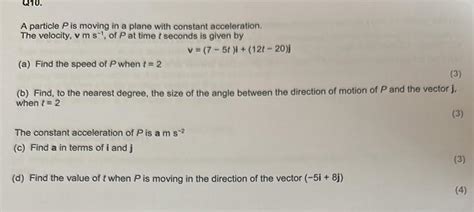 Solved A Particle P Is Moving In A Plane With Constant Chegg