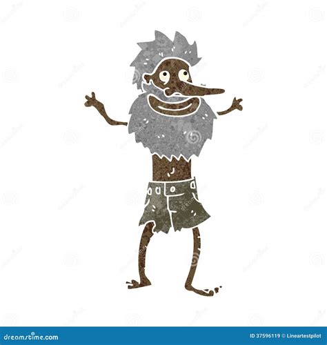 Cartoon Of Castaway On A Desert Island Vector Illustration