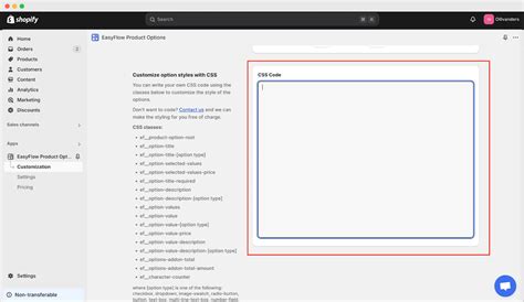 how to easily customize option styles with custom css in easyflow