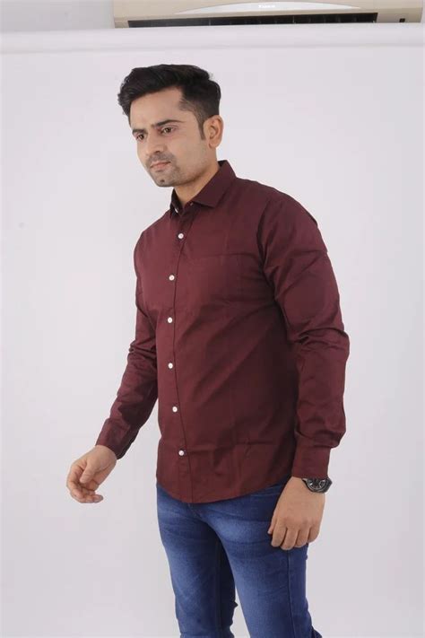 Men Pure Cotton Brown Plain Shirt At Rs 250 Men Cotton Shirts In