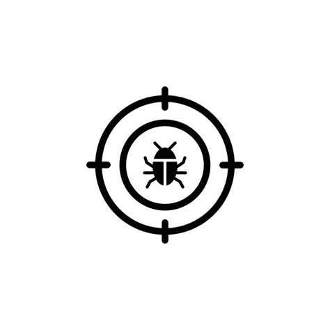 malware bug target icon simple solid style network vulnerability