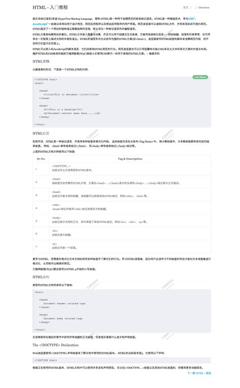 Html 入门教程 无涯教程网