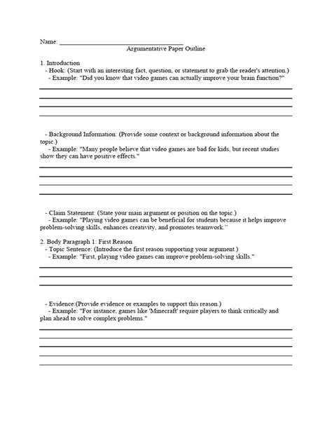 Argument Outline Pdf