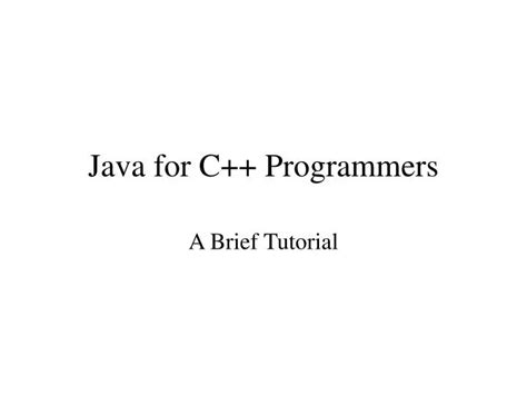 Ppt Java For C Programmers Powerpoint Presentation Free Download
