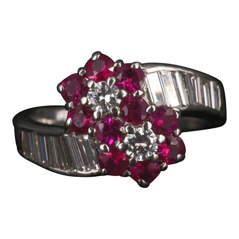 Customizable 1 6 Carat Antique Floral Ruby Diamond Engagement Ring Gold Ruby Wedding Ring For