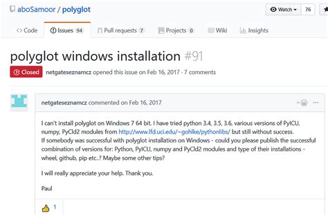 Install Polyglot On Windows