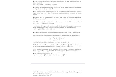 Solved Q1 1 ﻿calculate The Response Of The System