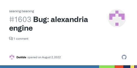 bug alexandria engine · issue 1603 · searxng searxng · github