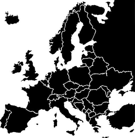 Europe Black And White Map