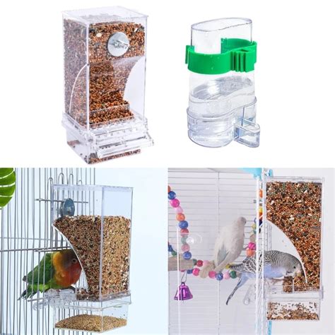 조류 피더 및 급수기 조류 자동 피더 케이지 조류 음식 물 그릇 자동 급수기 2 개 Aliexpress