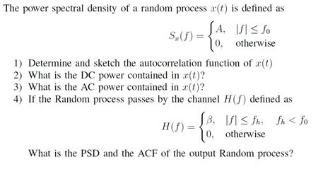 Solved The Power Spectral Density Of A Random Process Xt