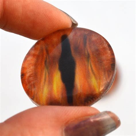 Flaming Fire Animated Dragon Glass Eyes Handmade Glass Eyes
