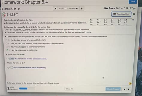 Solved Homework Chapter 5 4 Save Score 0 17 Of 1 Pt 6 Of 7