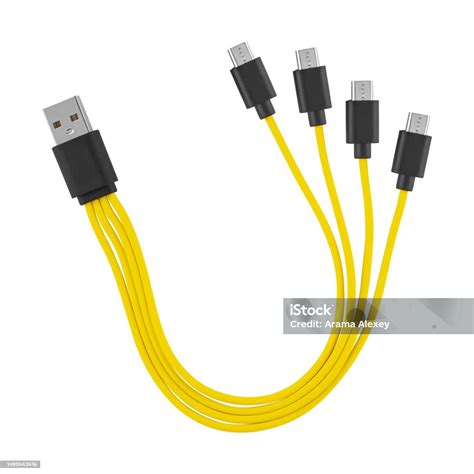 Kabel Dengan Konektor Usb Dan Micro Usb Dengan Latar Belakang Putih Dalam Isolasi Foto Stok