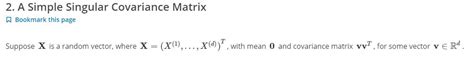 Solved 2 A Simple Singular Covariance Matrix A Bookmark