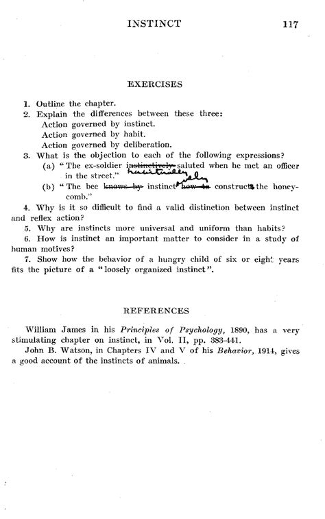 Phsycology 43 Phsycology Instinct 117 E X E R C I S E S 1 Outline