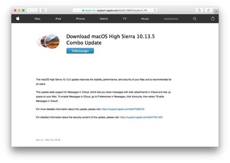 macos high sierra 10 13 5 pour mac app store et combo macplanete