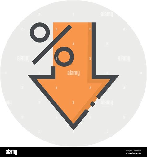 Growth Profit Icon In Flat Style Percentage Arrow Up And Down Vector