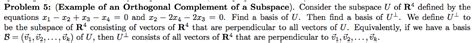 Solved Problem Example Of An Orthogonal Complement Of A Chegg