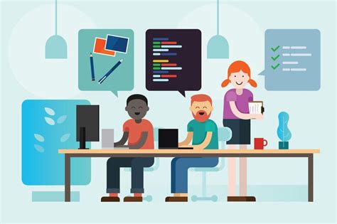 Premium Vector Web Design Development Programmer And Project Manager