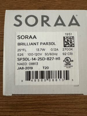 Soraa Brilliant Par30l Dimmable E26 2700k 25°fl Sp30l 14 25d 827 H1