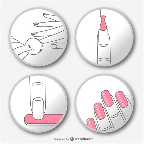 Premium Vector Manicure Step By Step Vector