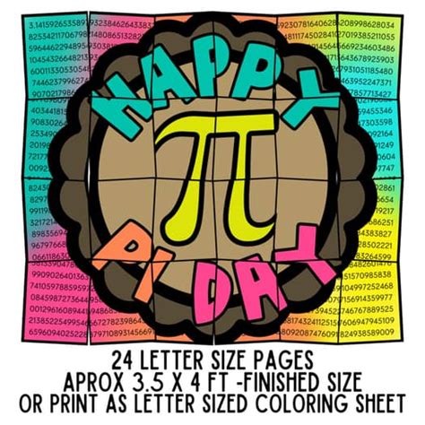 Pi Day Collaborative Coloring Oversized Poster By Brittany Henderson